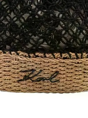 Karl Lagerfeld Raffia And Mesh Beach Bag