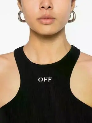 Off-White Logo-embroidered Tank Top - Black