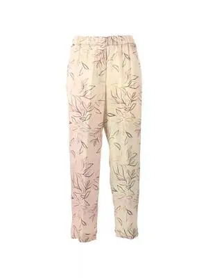 Peserico Floral-print Trousers - Neutrals