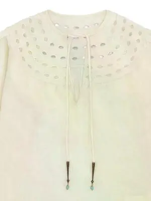 FORTELA Embroidered Linen Blouse