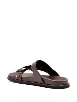 DONNARÌ Double Strap Buckle Leather Sandals