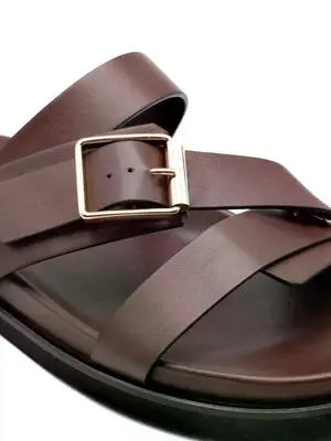 DONNARÌ Double Strap Buckle Leather Sandals