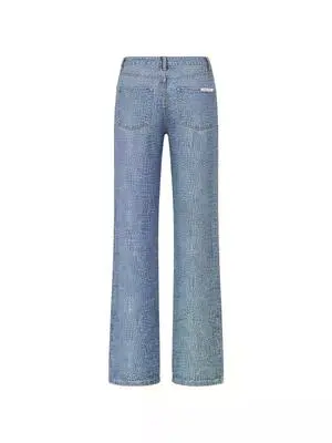 SELF-PORTRAIT Crocodile-pattern Straight Leg Jeans
