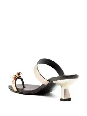 DONNARÌ Jewel Strap Leather Sandals