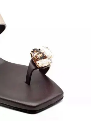DONNARÌ Jewel Strap Leather Sandals