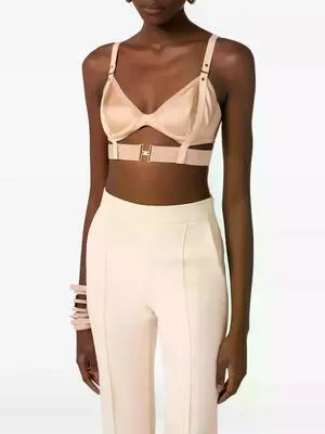 Elisabetta Franchi Bra In Satin And Tulle - Neutrals