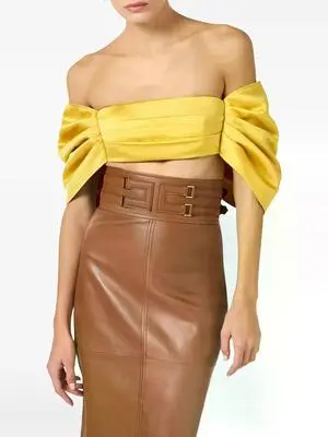 Elisabetta Franchi Off-the-shoulder Bow Detail Top - Yellow