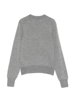 AMI Paris Round Neck Sweater With Logo Embroidery