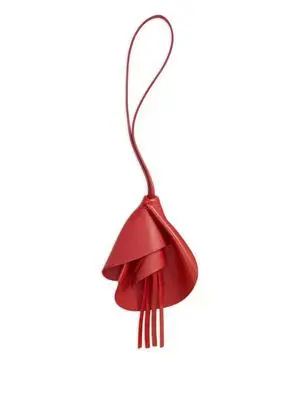 Ralph Lauren Floral Lambskin Bag Charm - Red