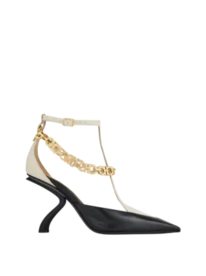 FERRAGAMO S-shaped Heel Pump With Gancini Chain