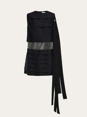 FERRAGAMO Mini Dress With Lace Detail - Black