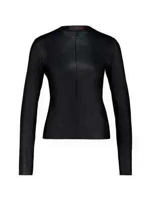 Stouls Long Sleeve Leather Top