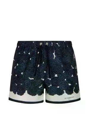 Givenchy Floral-print Swim Shorts - Blue