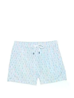 Fedeli Printed Swim Shorts - Blue