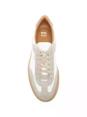 BOSS Suede Panelled Sneakers - Grey