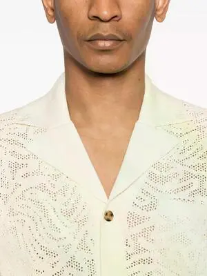 Drole De Monsieur Openwork Collared Shirt