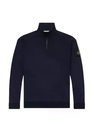 Stone Island Zip-up Sweater With Logo Appliqu