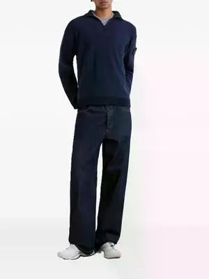 Stone Island Zip-up Sweater With Logo Appliqu