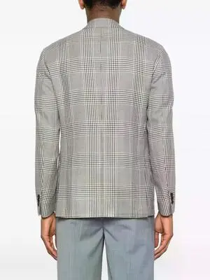 LARDINI Double-breasted Checked Blazer - Brown
