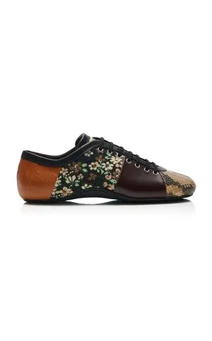Dries Van Noten Printed Ballerina Sneakers Green
