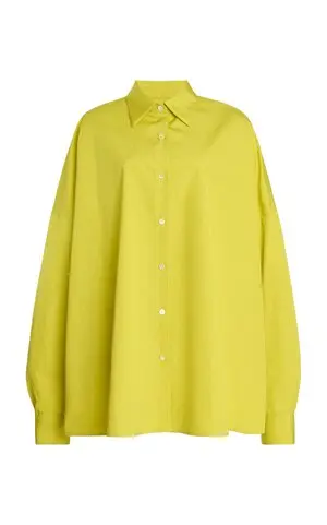 Dries Van Noten Casia Cocoon Cotton Shirt - Lime Green