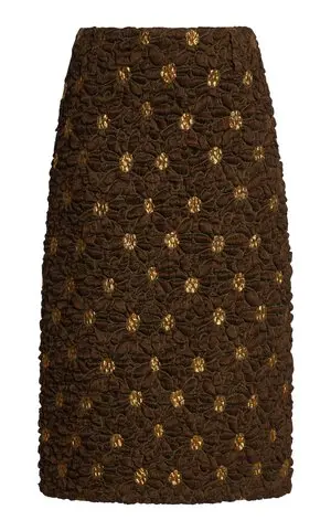 Dries Van Noten Clean-cut Midi Skirt - Brown