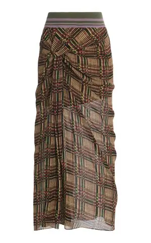 Dries Van Noten Suma Draped Midi Skirt - Multi