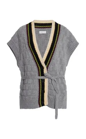 Dries Van Noten Telia Wool-cashmere Cardigan - Grey