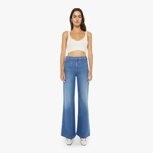 MOTHER The Stashed Hustler Roller Sneak Jeans - Blue