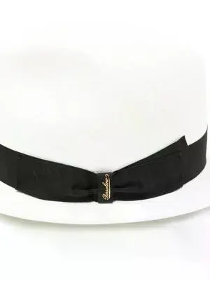 Borsalino Federico Straw Hat With Ribbon Detail - White