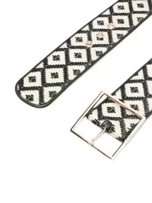 Max Mara Geometric-buckle Belt - Black