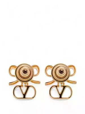Valentino Garavani Vlogo Signature Bow Detail Earrings - Gold
