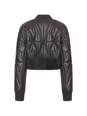 Moncler Geocamo Flight Leather Jacket - Brown