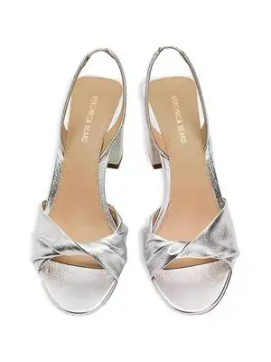 Veronica Beard Tullia Knotted Sandals - Silver