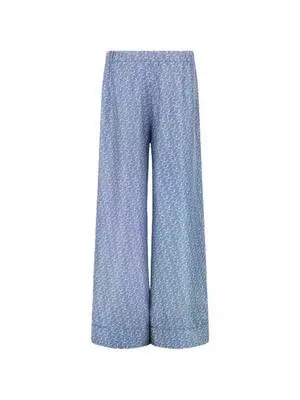 Herno Patterned Wide Leg Trousers - Blue