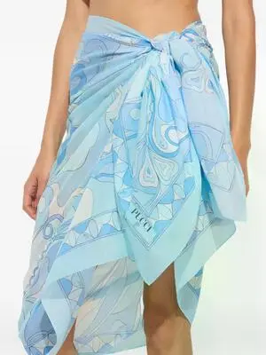 Emilio Pucci Orchid-print Sarong - Blue