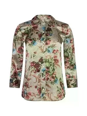 L'Agence Dani Floral Print Blouse - Neutrals