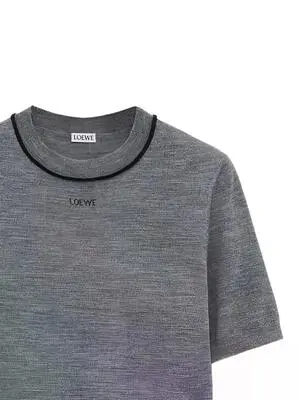 Loewe Logo-detail Knitted T-shirt - Grey