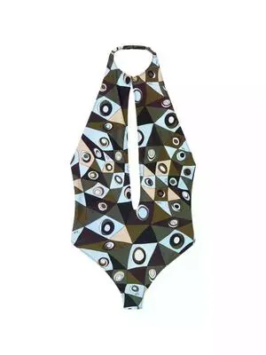 Emilio Pucci Occhi-print Swimsuit - Green