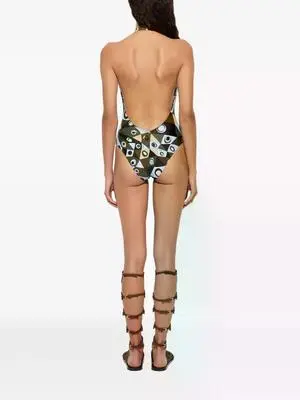 Emilio Pucci Occhi-print Swimsuit - Green