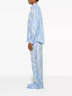 Emilio Pucci Marmo-print Oversized Silk Shirt