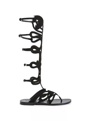 Emilio Pucci Low Gladiator Sandals - Black