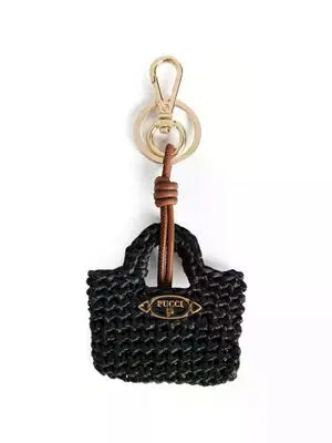 Emilio Pucci Mini Raffia Bag Charm - Black