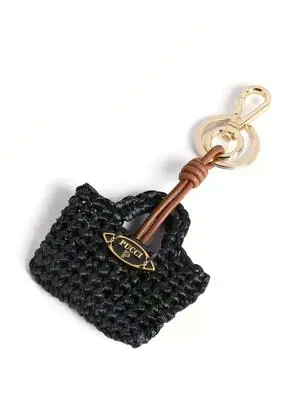 Emilio Pucci Mini Raffia Bag Charm - Black