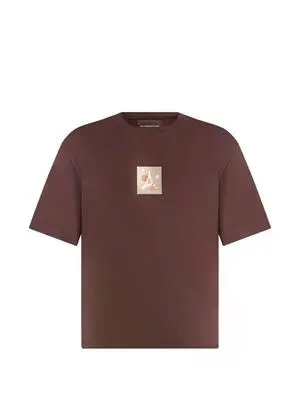 Manière De Voir Thibault Bird-detail Cotton T-shirt - Brown