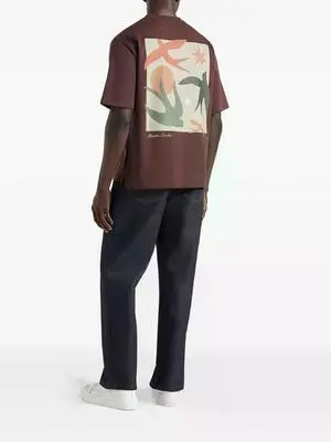 Manière De Voir Thibault Bird-detail Cotton T-shirt - Brown