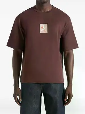 Manière De Voir Thibault Bird-detail Cotton T-shirt - Brown