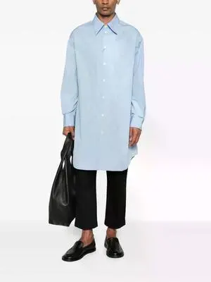 AMI Paris De Coeur" Logo-embossed Button-up Shirt - Blue