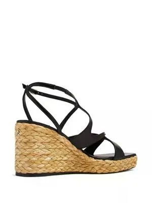 JIMMY CHOO Ayla 85 Wedge Sandals - Black