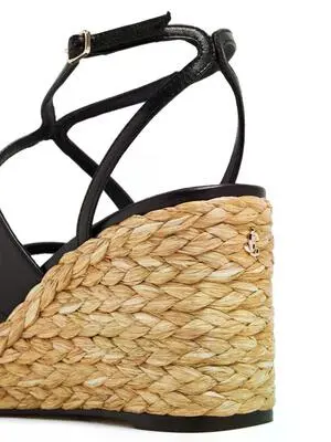 JIMMY CHOO Ayla 85 Wedge Sandals - Black